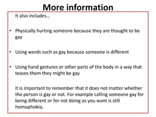 Anti homophobia behaviour policy introduction | PPTX