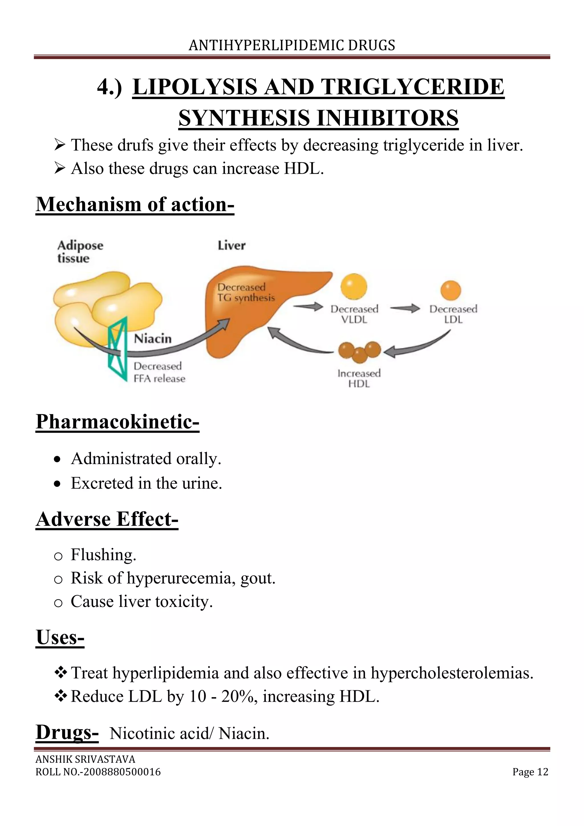 Anti-Hyperlipidemic Drugs (Pharmacology -II) By- Anshik Srivastava.pdf