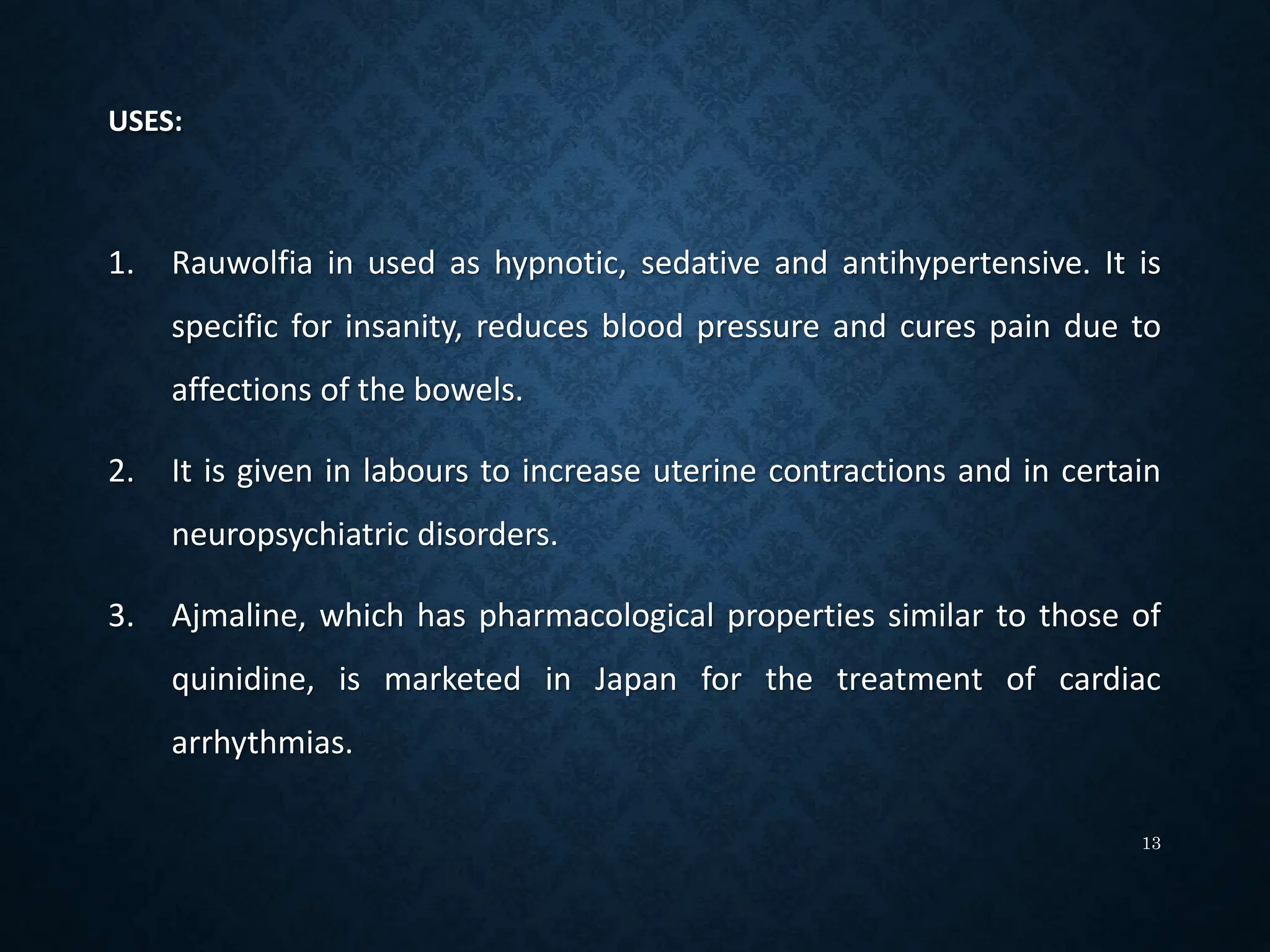 ANTI-HYPERTENSIVE DRUG - RAUWOLFIA ROOT. | PPTX
