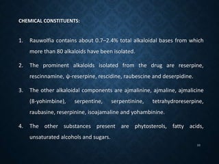 ANTI-HYPERTENSIVE DRUG - RAUWOLFIA ROOT. | PPTX