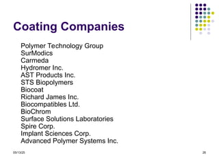Anti-Infective Coatingsfor biomedical implants | PPT