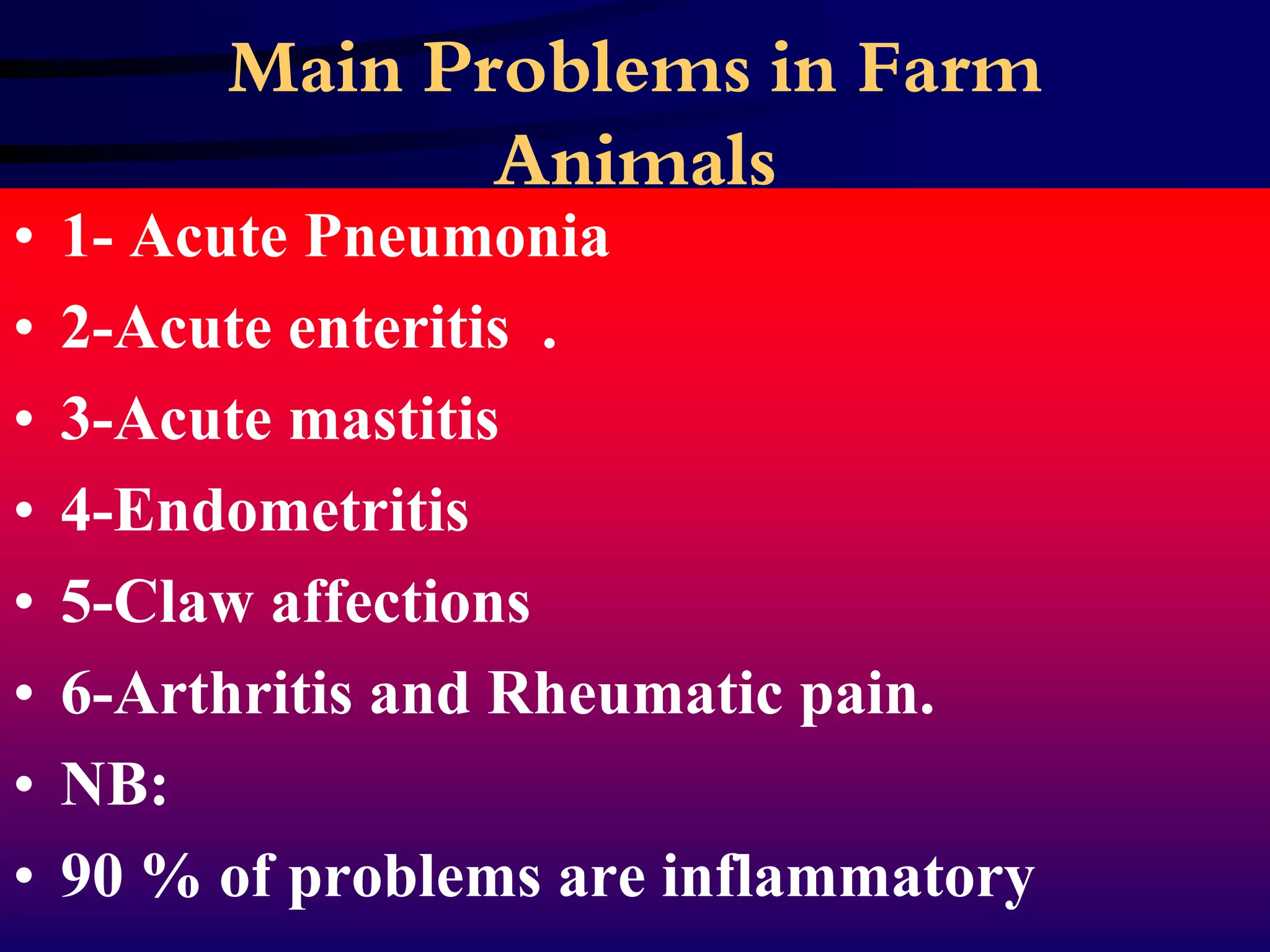 Anti inflammatory drugs in farm animals | PPT