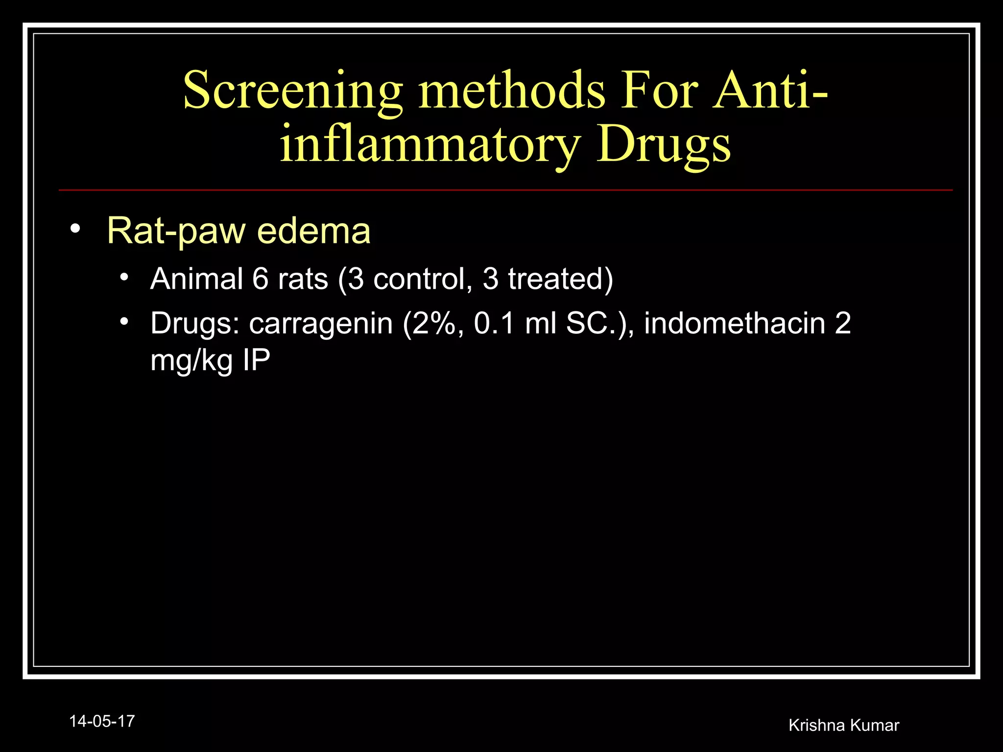 Anti inflammatory screening | PPT