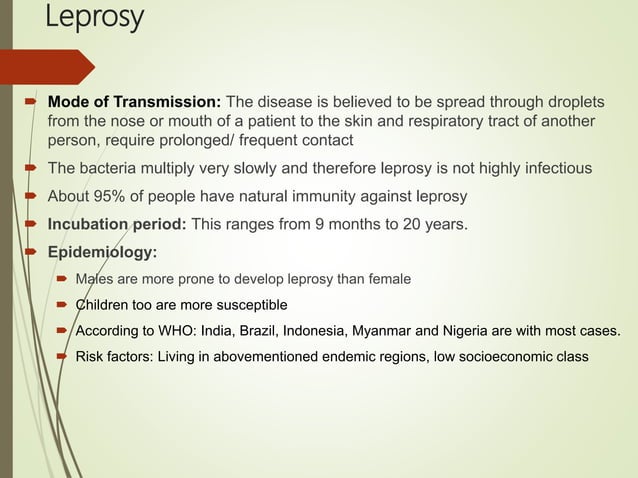 Leprosy & Anti-Leprotic Drugs | PPT