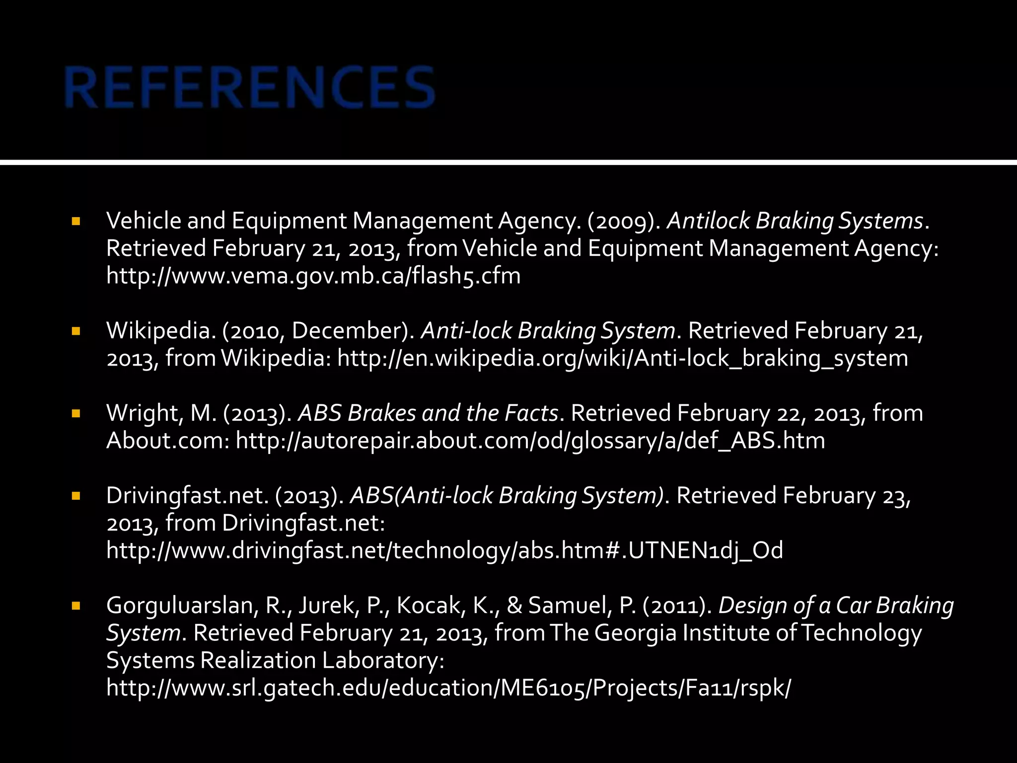 Anti lock braking system (abs) | PPTX