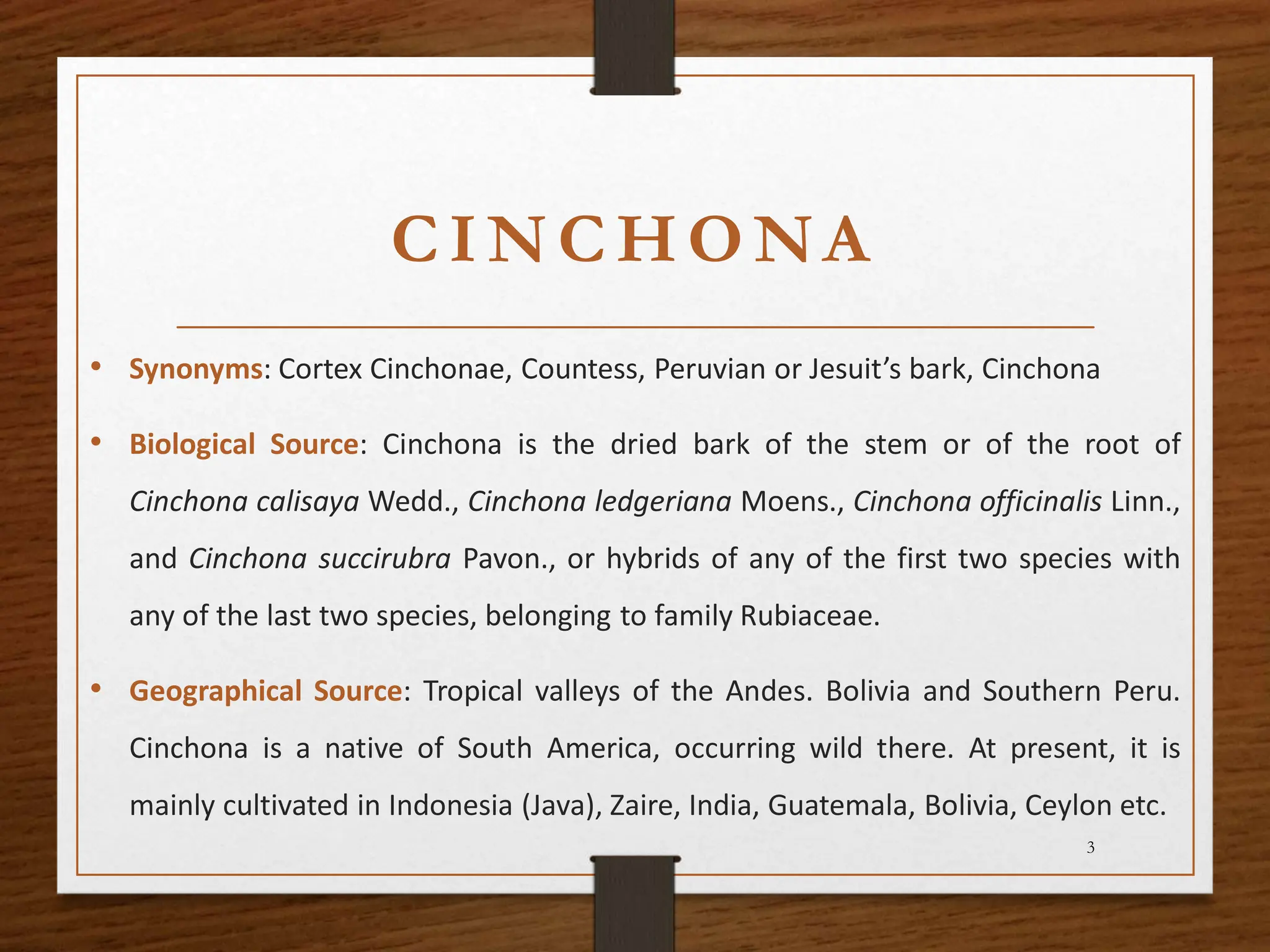 ANTI-MALARIALS - PHARMACOGNOSTIC NOTE ON CINCHONA AND ARTEMISIA | PDF