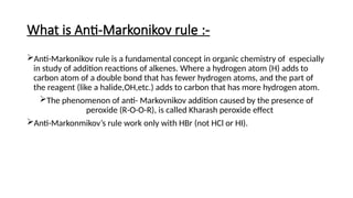 Anti-Markovnikov rule 1.pptx for organic chemistry | PPT