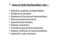 Anti-Markovnikov rule 1.pptx for organic chemistry | PPT