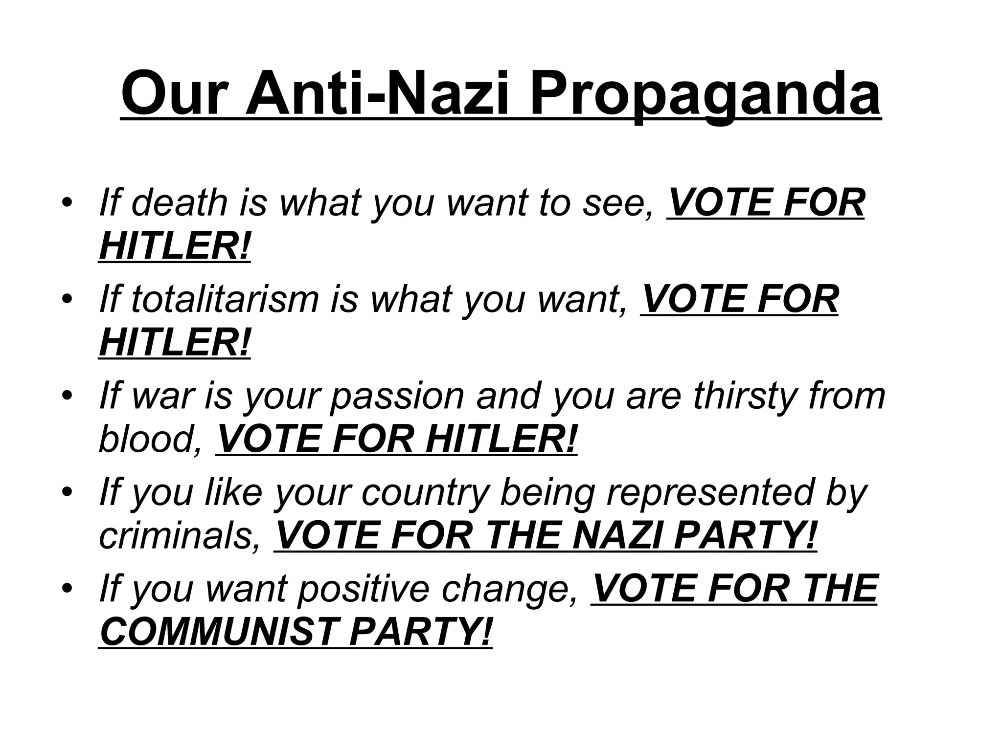 Anti nazi propaganda | PPT