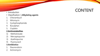 Anti neoplastic drugs(D. Pharmacy) | PPTX