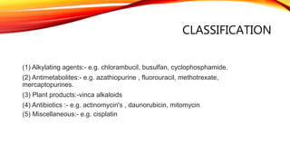 Anti neoplastic drugs(D. Pharmacy) | PPTX