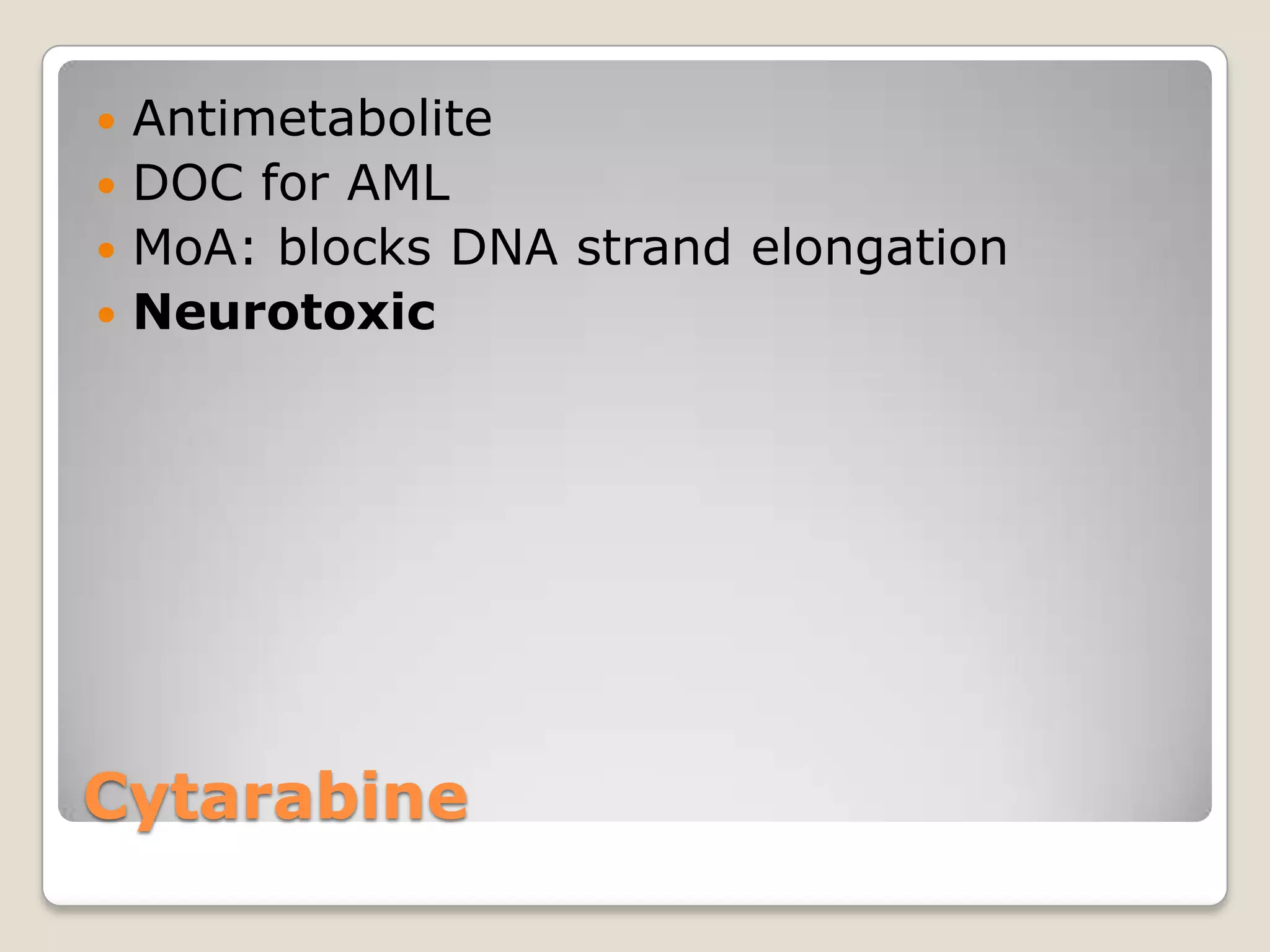 Anti neoplastic drugs flashcards | PPT