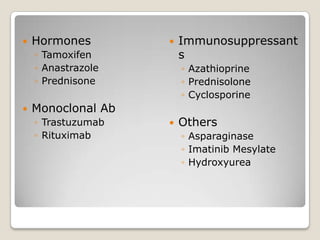Anti neoplastic drugs flashcards | PPTX