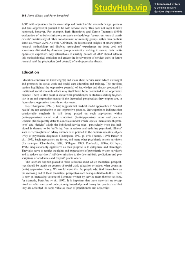 Anti-Oppressive Practice Emancipation Or Appropriation | PDF | Medical ...