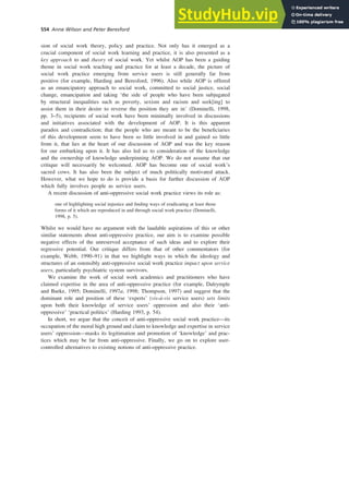 Anti-Oppressive Practice Emancipation Or Appropriation | PDF | Medical ...