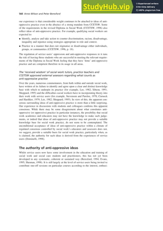 Anti-Oppressive Practice Emancipation Or Appropriation | PDF | Medical ...