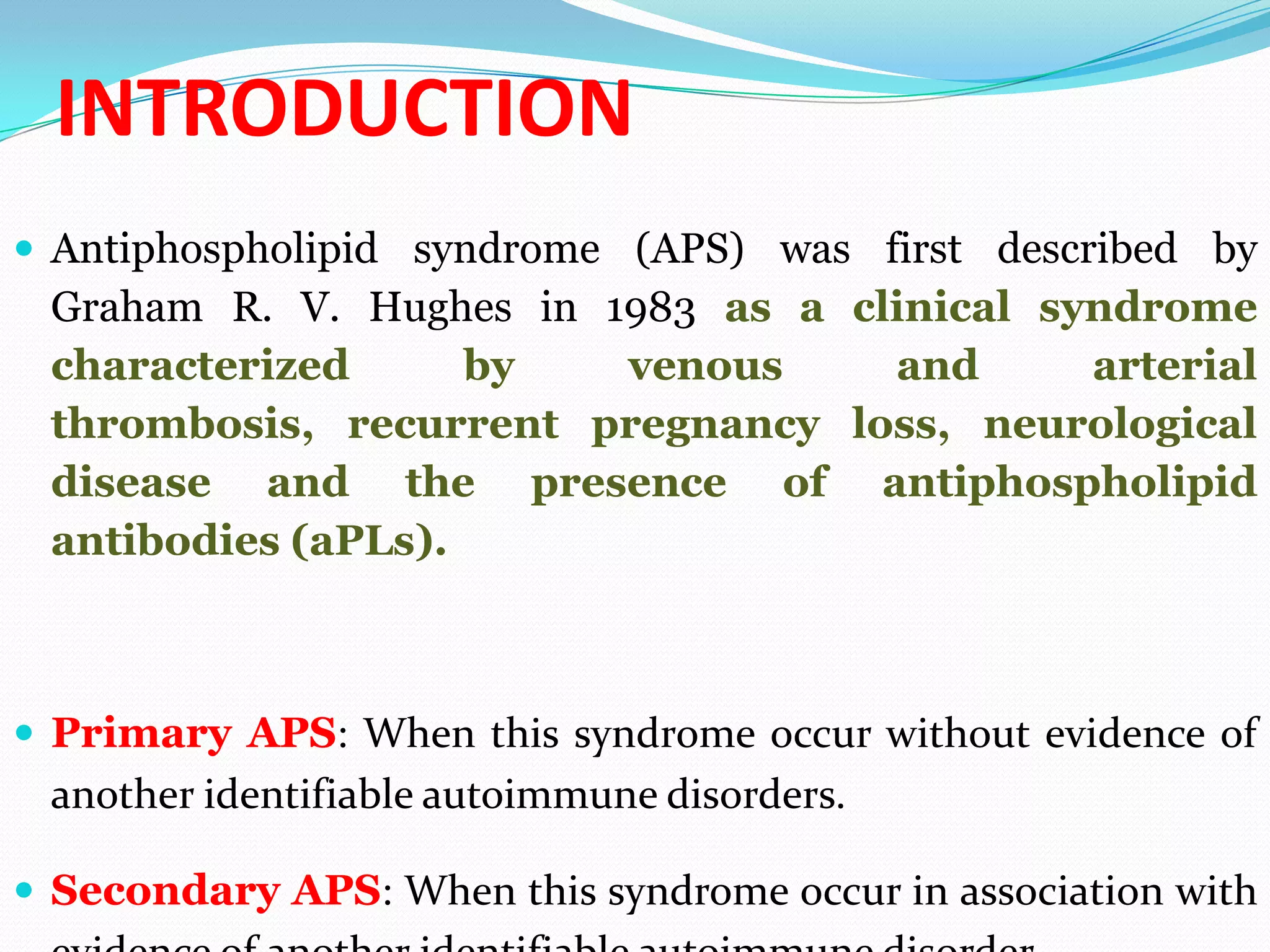Anti phospholipid syndrome | PPTX