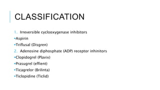 Anti- platelet drugs | PPT