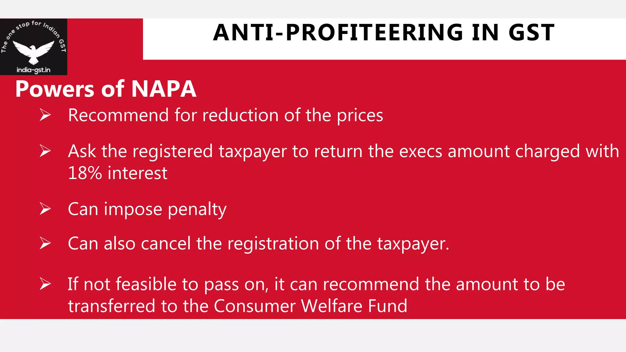 Anti profiteering in GST | PPTX