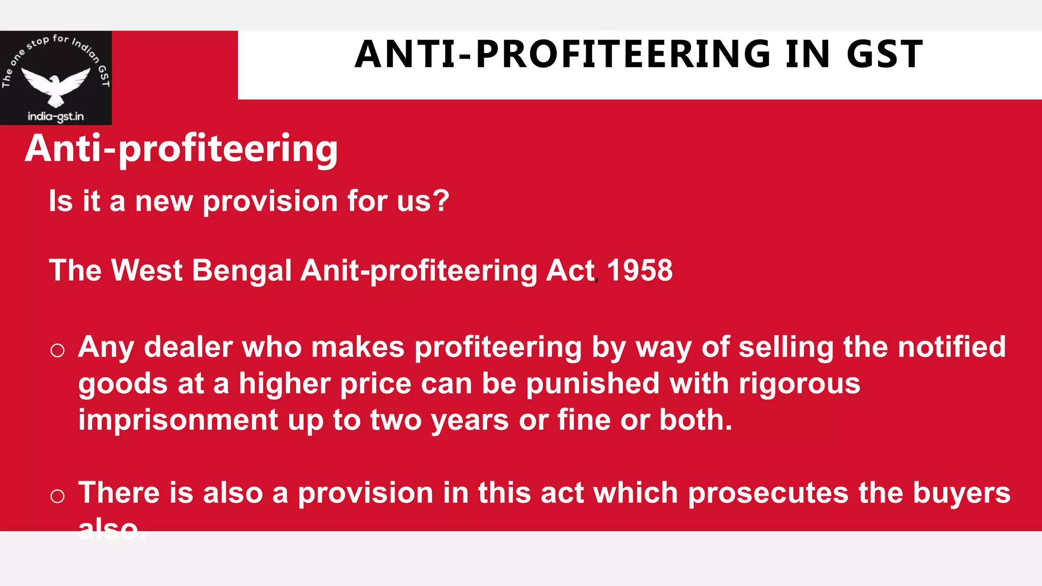 Anti profiteering in GST | PPTX