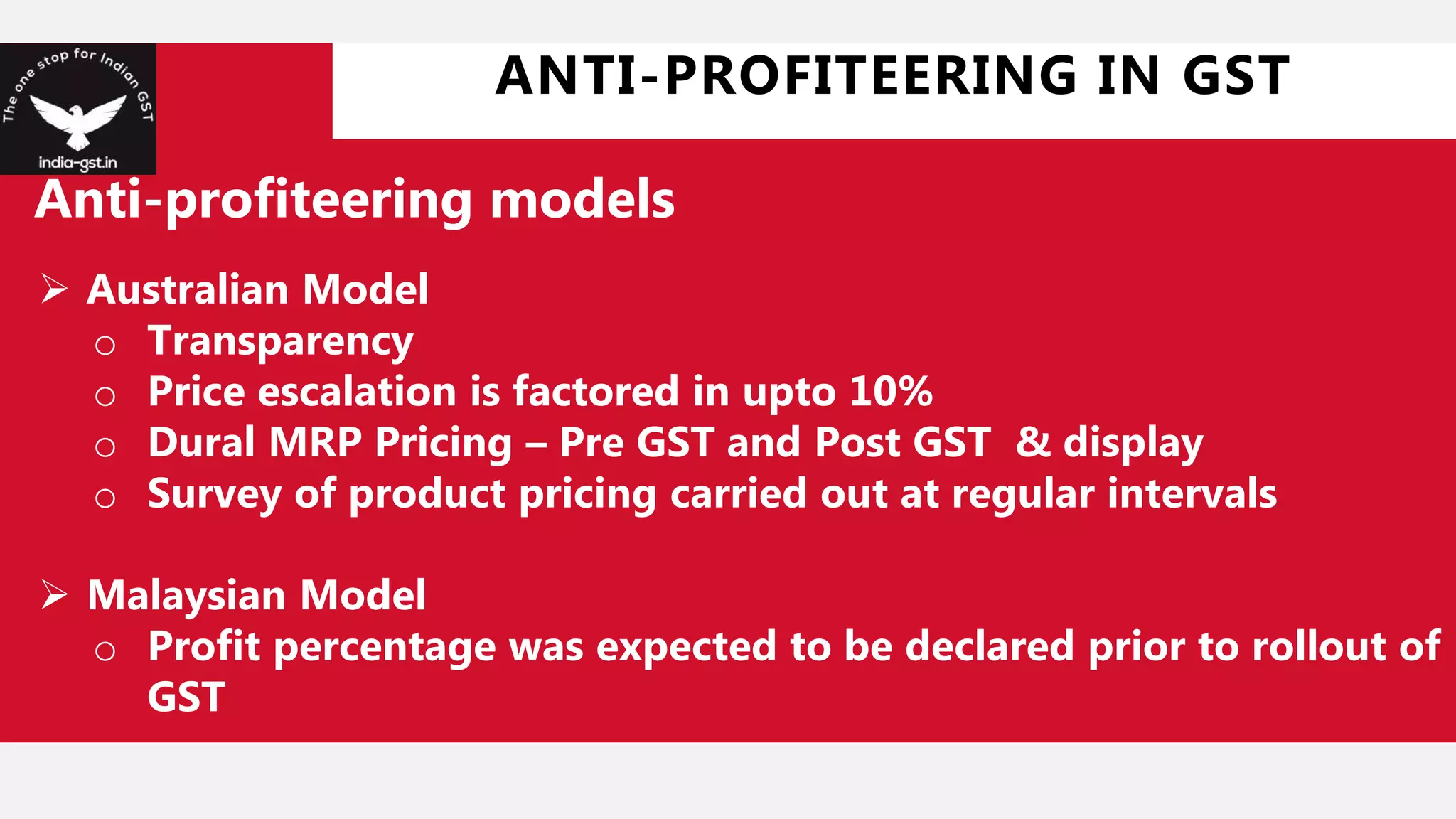 Anti profiteering in GST | PPTX
