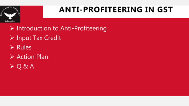 Anti profiteering in GST | PPTX