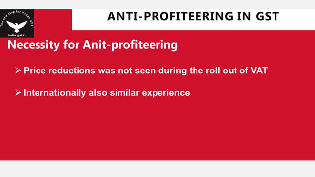Anti profiteering in GST | PPTX