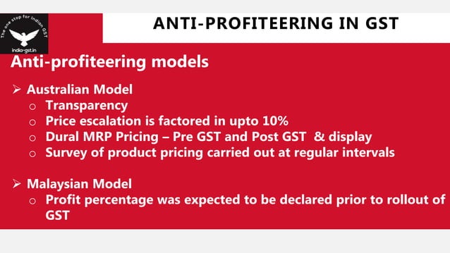 Anti profiteering in GST | PPTX