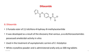 Anti-Protozoal drugs/agents/drugs for protozoal infection | PPTX
