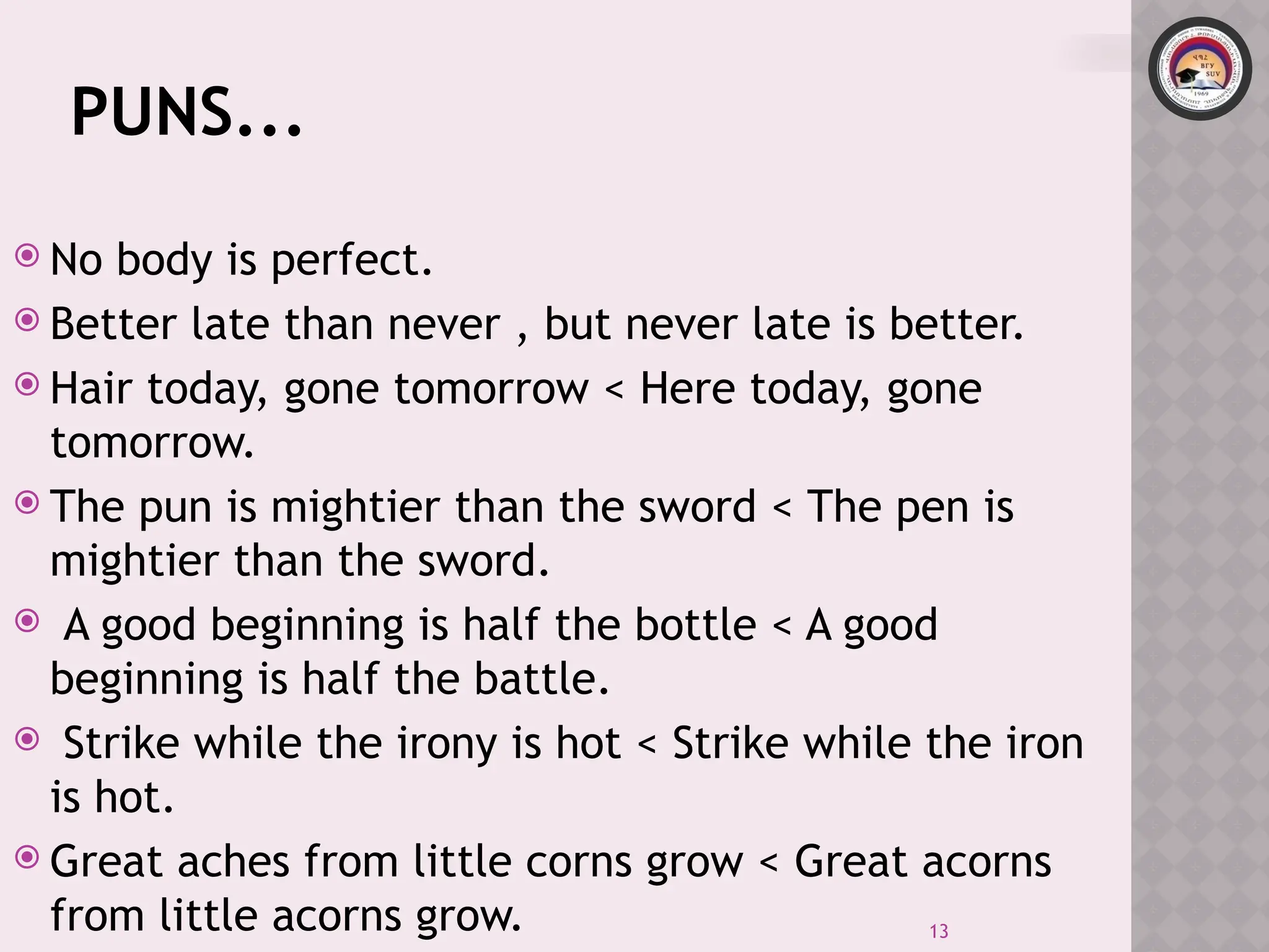 Anti-proverbs, Power-point presentation for English students | PPTX