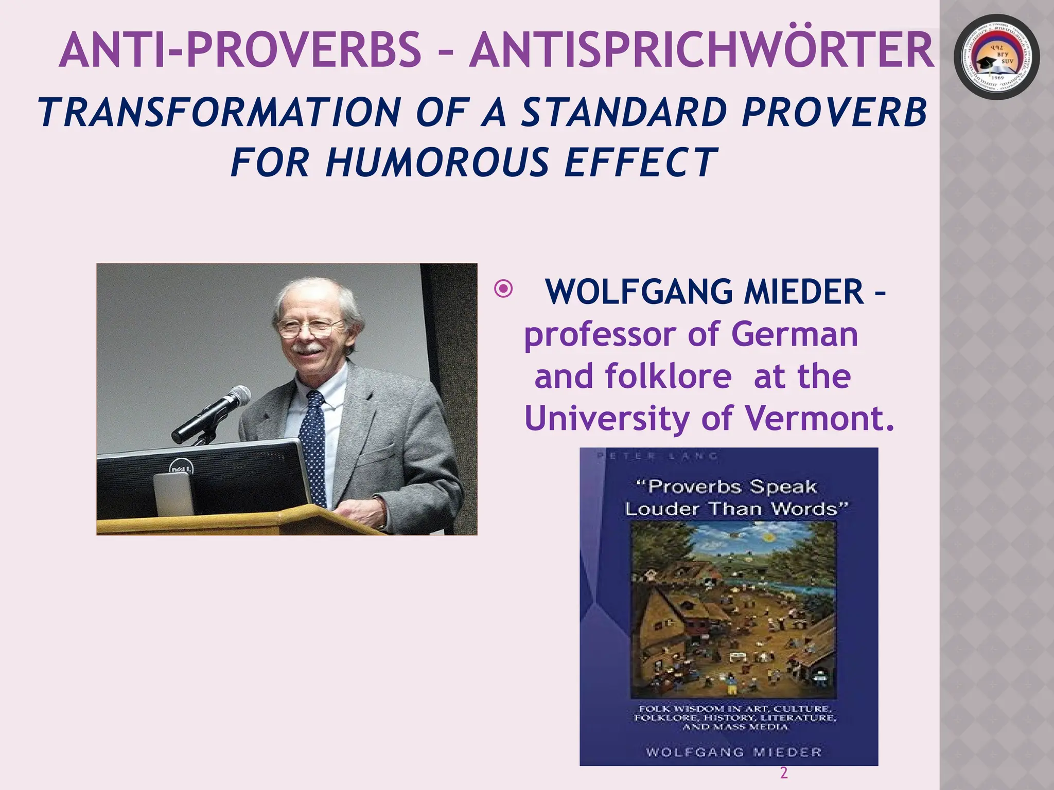 Anti-proverbs, Power-point presentation for English students | PPTX