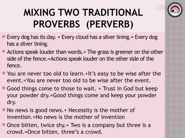 Anti-proverbs, Power-point presentation for English students | PPT