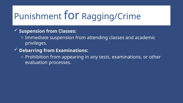 Fostering Respect: Ragging Free Culture on the Campus | PPTX