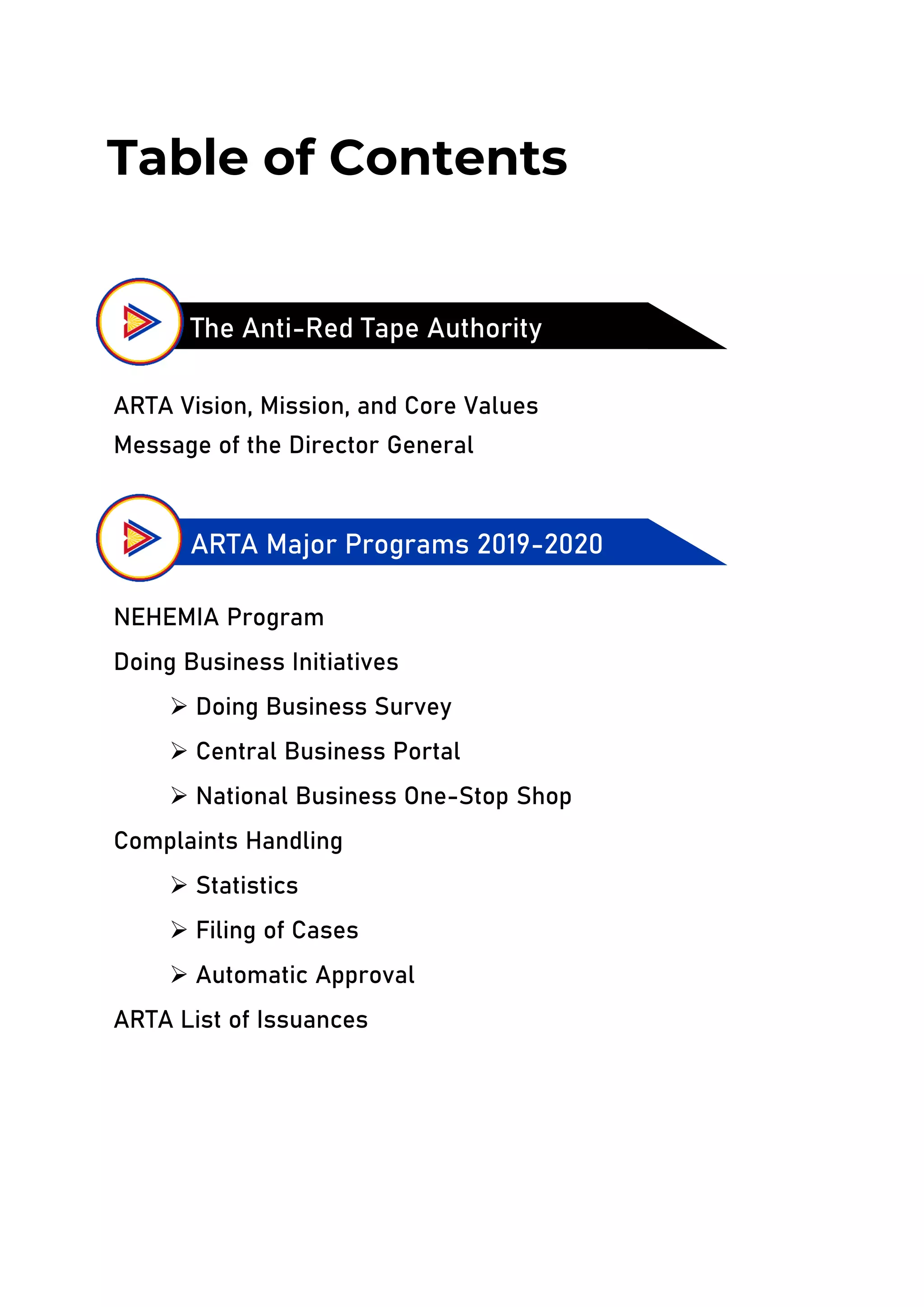 Anti-Red Tape Authority 2019-2020 Accomplishment Report | PDF