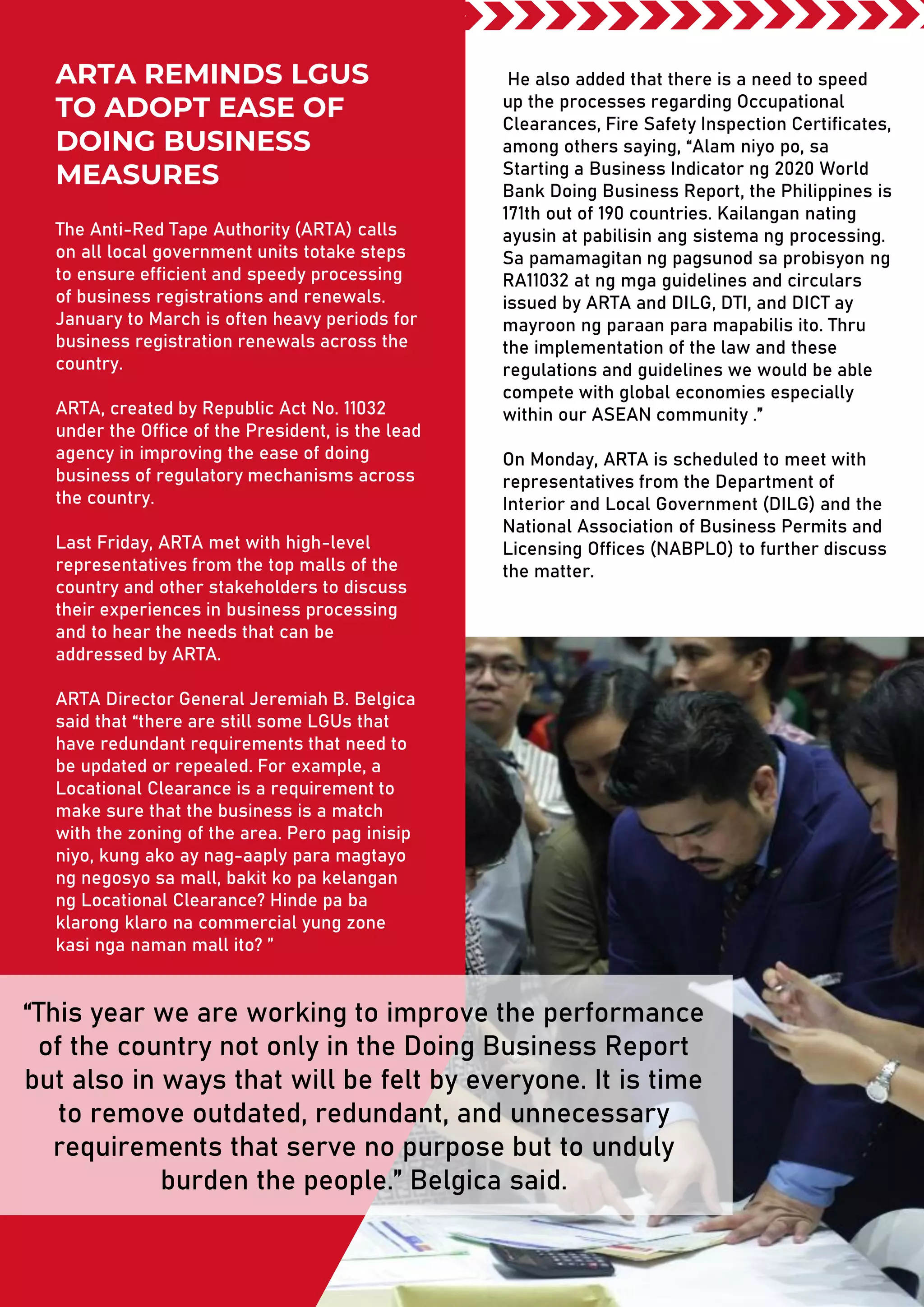 Anti-Red Tape Authority 2019-2020 Accomplishment Report | PDF