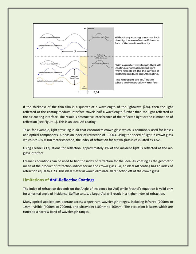 Anti reflective coatings | PDF | Augmented Reality | Technology & Computing
