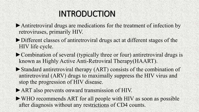 Anti retroviral drugs | PPTX | Science