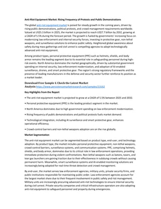 Anti-Riot Equipment Market: Rising Frequency of Protests and Public ...
