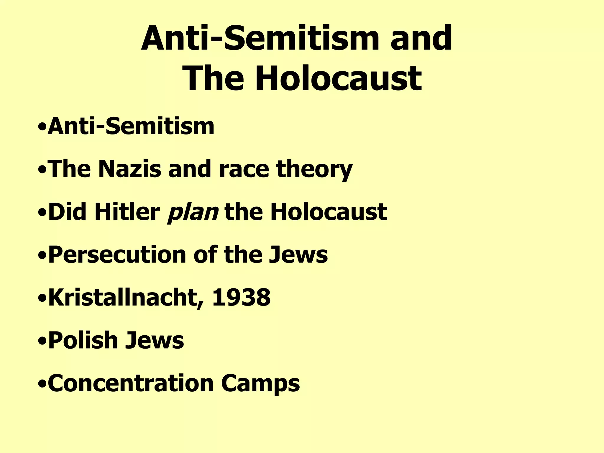 Anti semitism and the holocaust | PPT