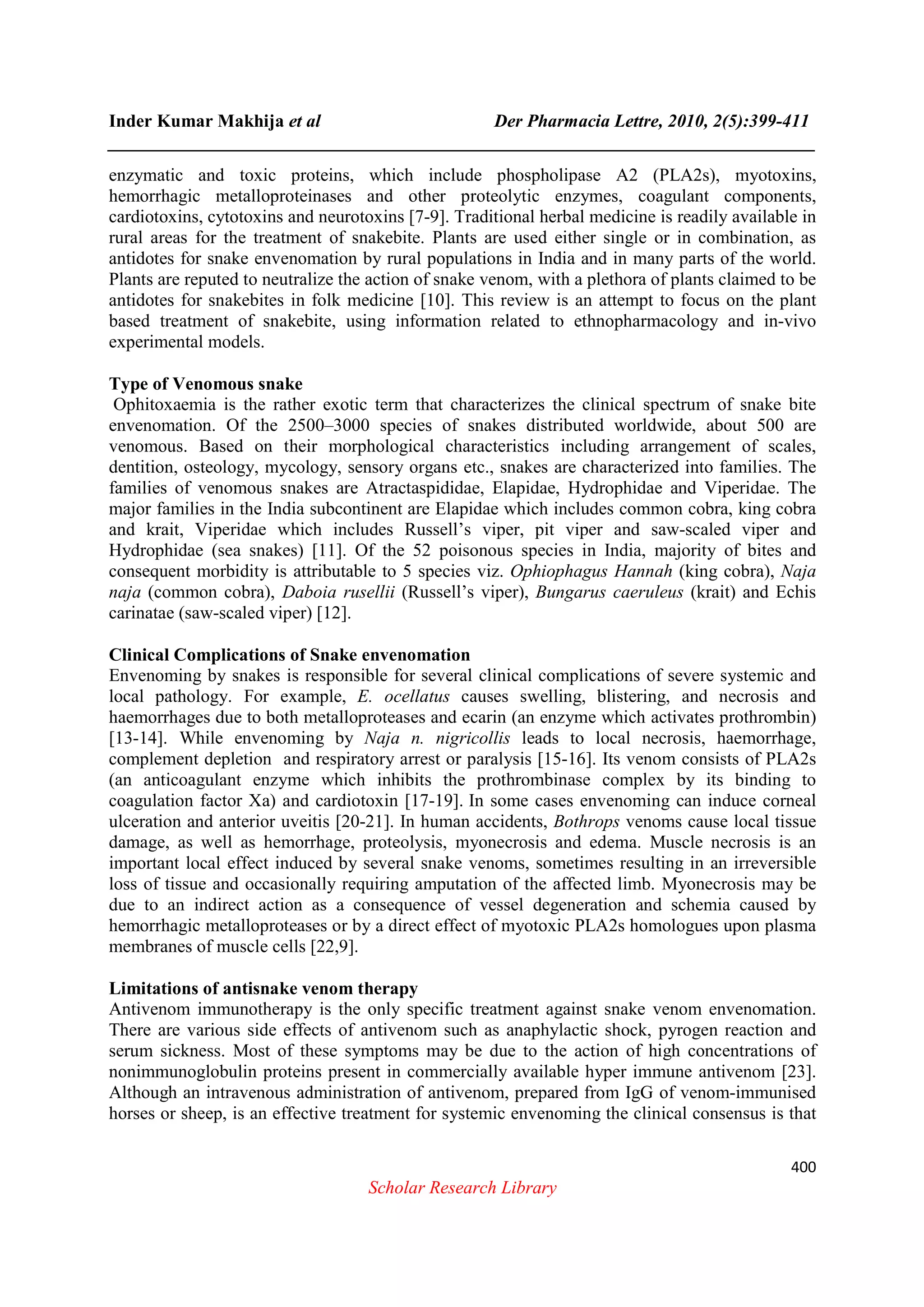 Anti snake-venom-properties-of-medicinal-plants | PDF