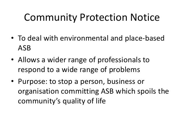 Anti social behaviour crime and policing act 2014