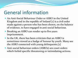 Anti social behaviour orders | PPT