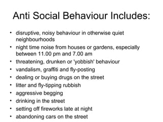 Anti Social Behaviour | PPT