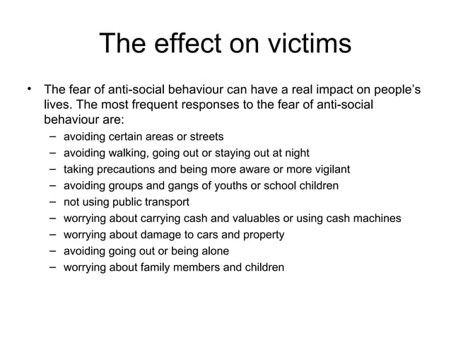Anti Social Behaviour | PPT