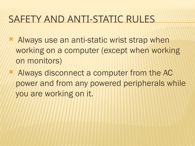A powerpoint presentation about Static electricity and Safety ...