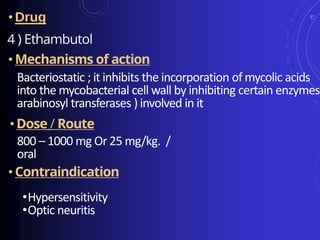 ANTI - TUBERCULOSIS DRUG - PHARMACOLOGY | PPTX