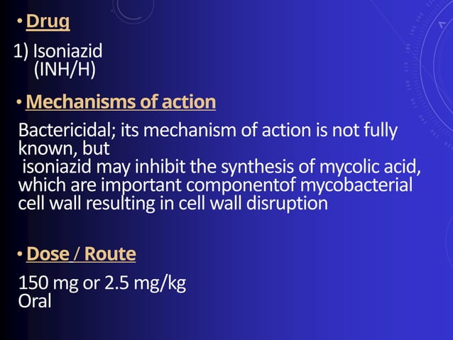 ANTI - TUBERCULOSIS DRUG - PHARMACOLOGY | PPT