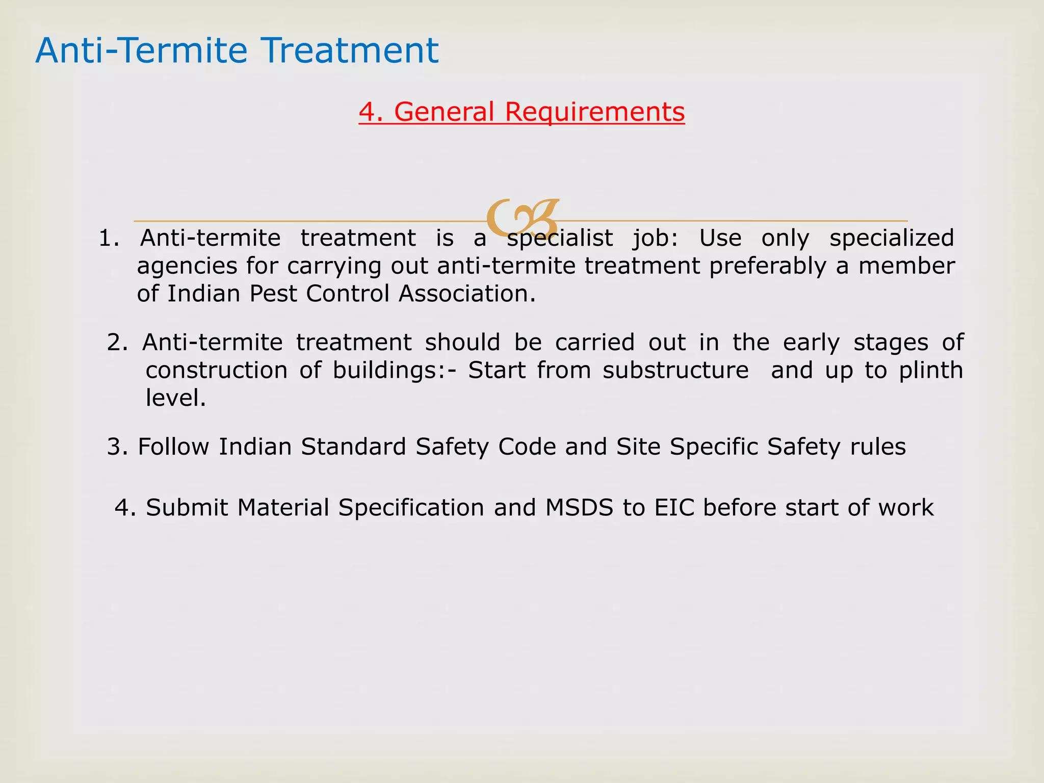 Anti termite treatment | PDF
