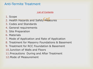 Anti termite treatment | PDF | Indoor Environmental Quality | Home & Garden