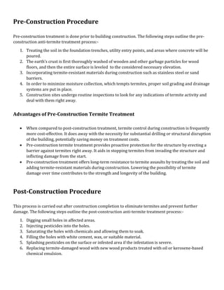 Anti-termite Treatment Procedure | PDF